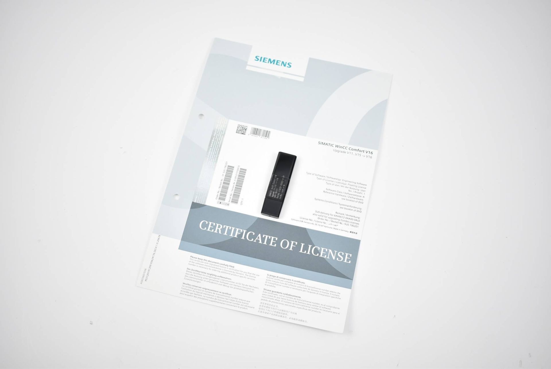 Siemens Simatic WinCC Comfort V16 1P SUS-190201 ( 1PSUS-190201 )
